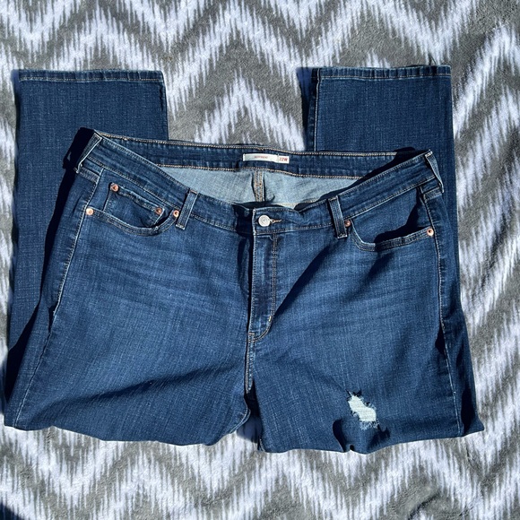 Levi's | Jeans | Levis Blue Boyfriend Jeans With Distressed Details ...